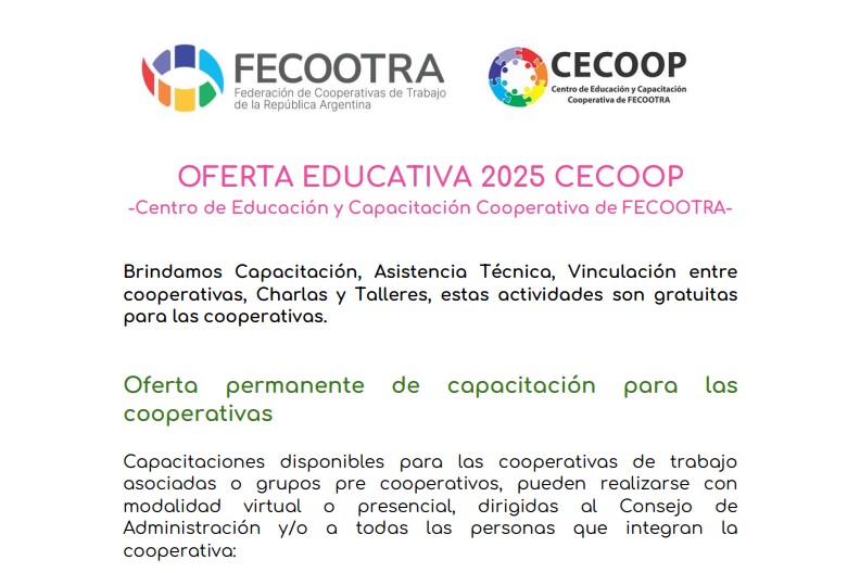 Oferta Educativa 2025 de FECOOTRA: capacitación permanente para ...